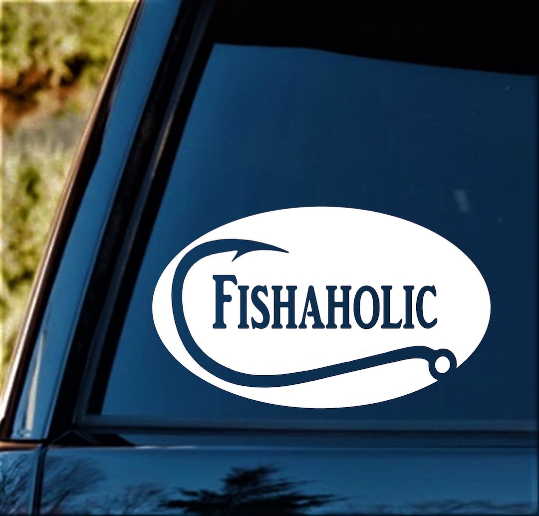 Funny Fishing Decal | Fishaholic Decal for Car | Funny Bass Fishing Addiction Sticker | Fly ...