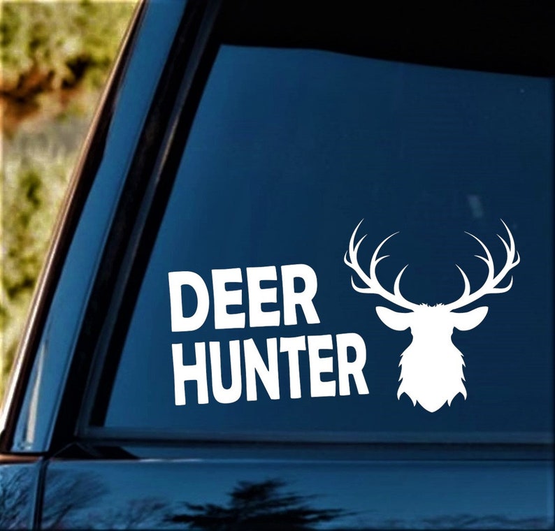Deer Hunter Decal Sticker for Car Window Deer Antlers Decal - Etsy
