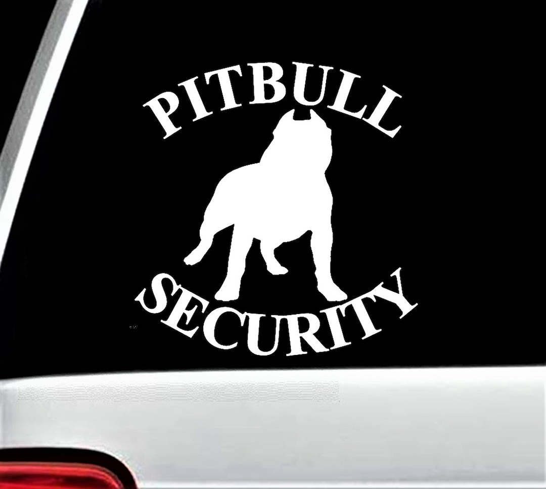 Pit Bull Pitbull Security Decal | Pit Bull Sticker for Car Window | Pit ...