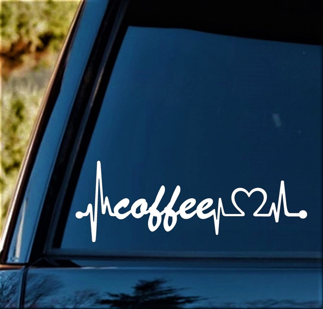 Coffee Heartbeat Lifeline Decal Sticker for Car Window BG 126 - Etsy