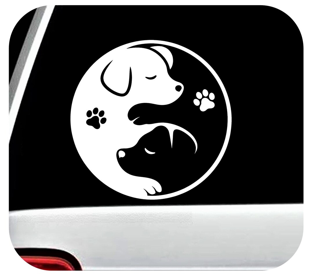 Yin Yang Dog Decal Window Paws Sticker Gift for Dog Mom - Etsy