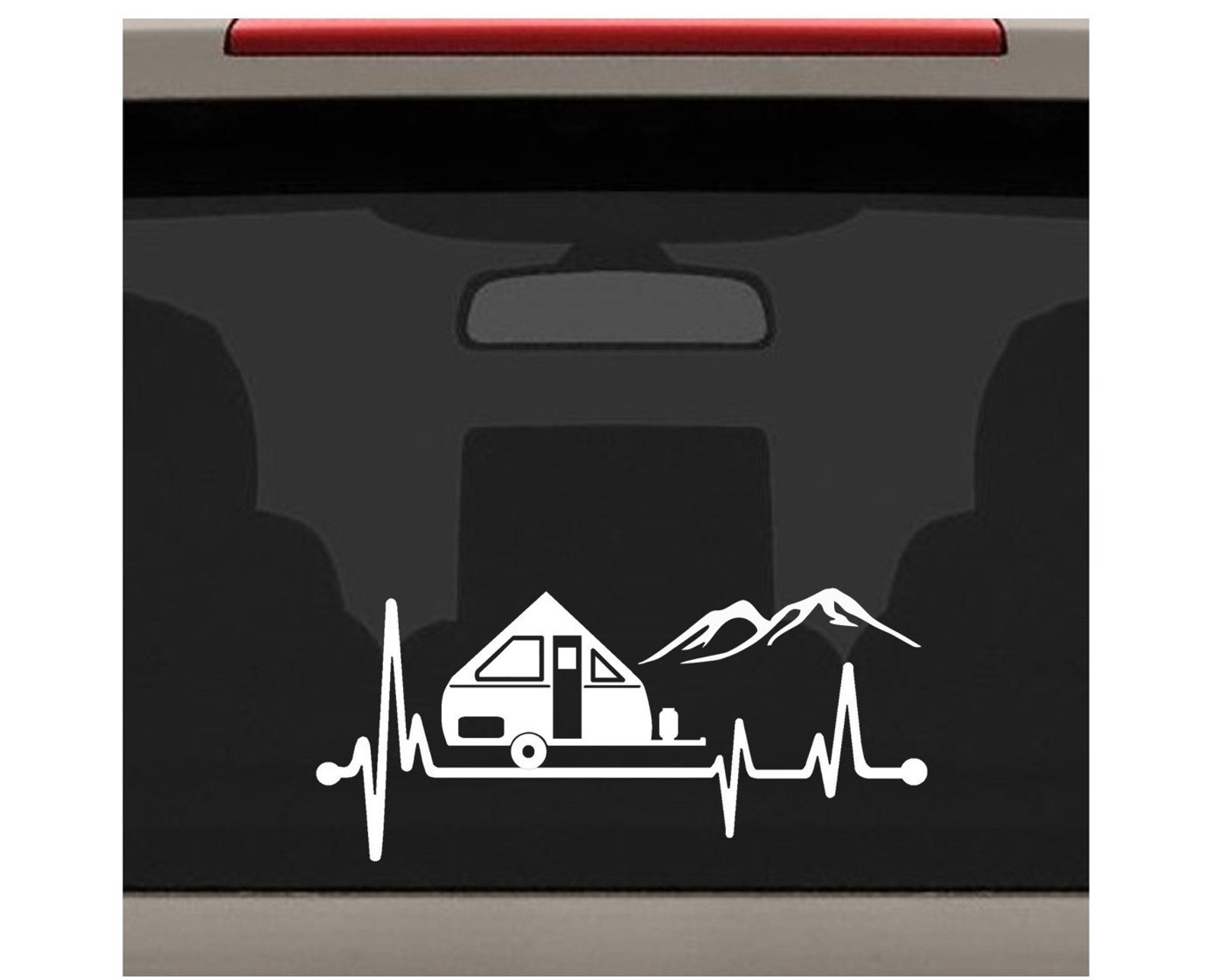 A Frame Camper Heartbeat Lifeline Decal Sticker for Car Window 8.0 Inch ...