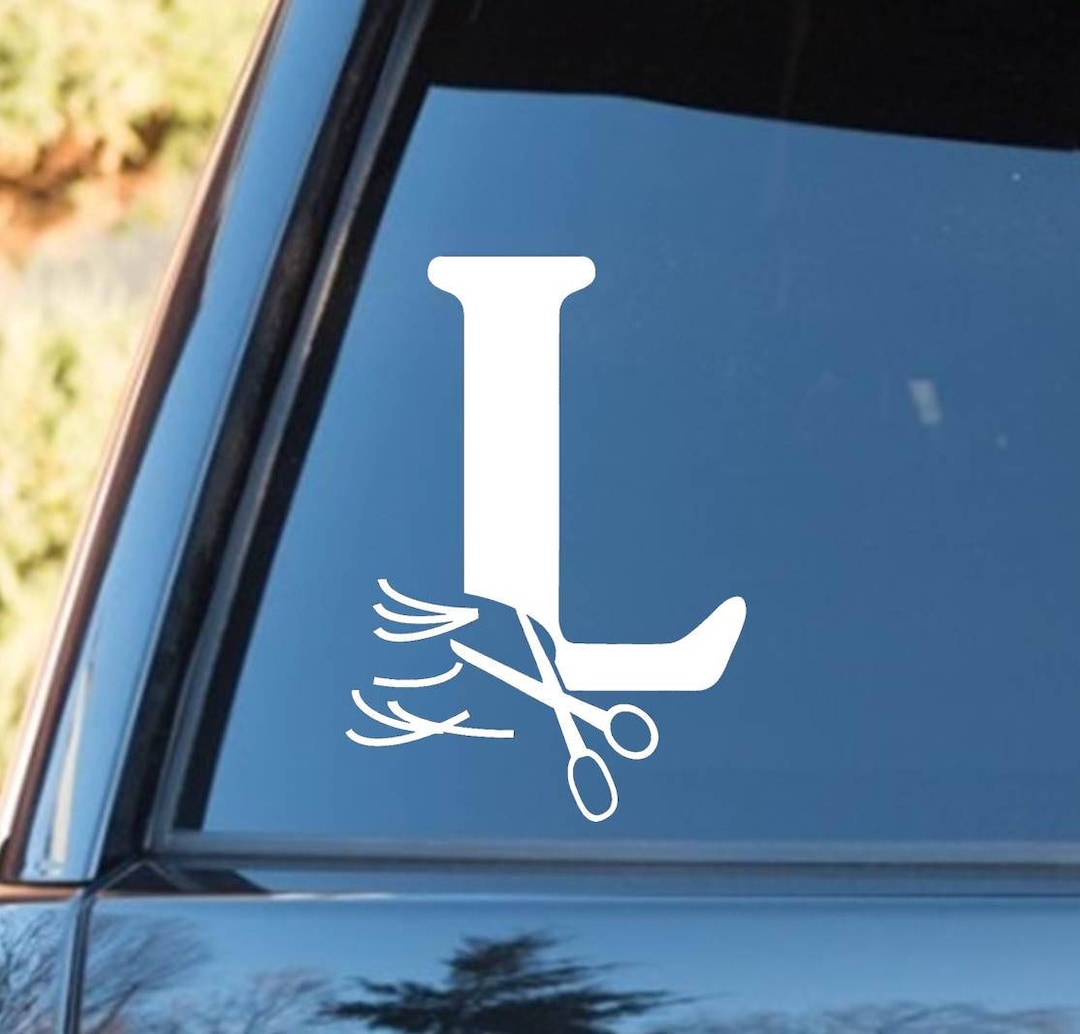 L1053 Letter L Scissors Hair Stylist Hairdresser Hairstylist Decal ...