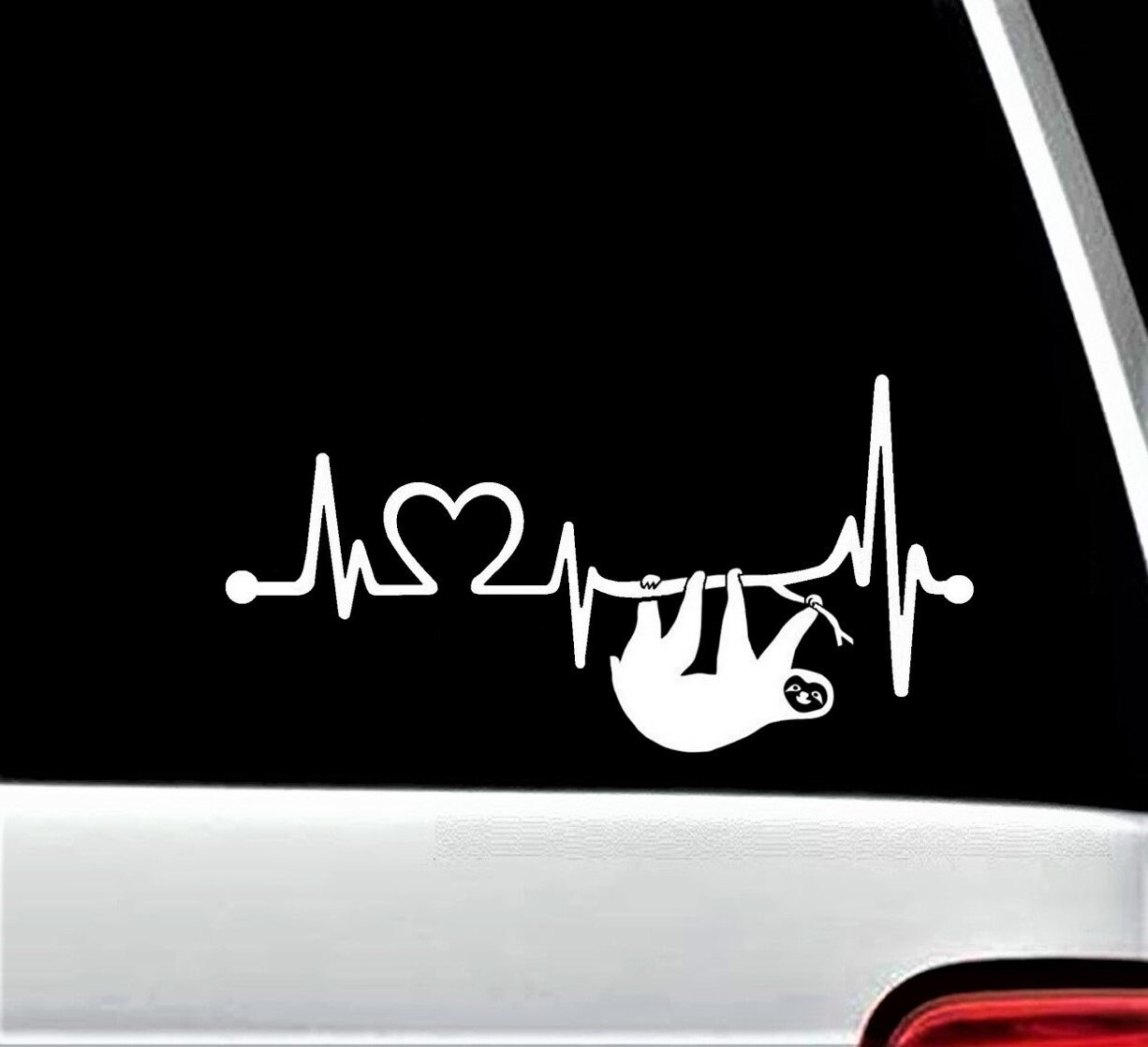 Sloth Decal for Car Window Heartbeat Infinity Sticker Set | Etsy