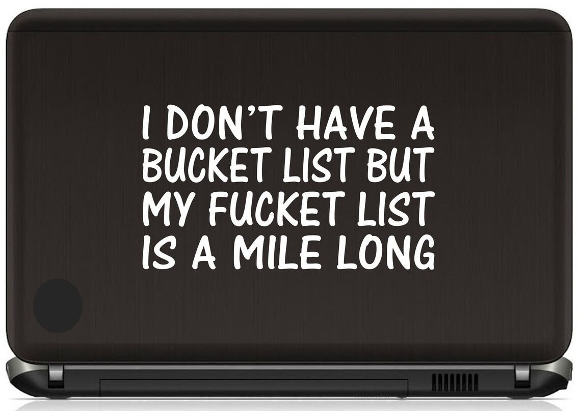 Bucket List Funny Humor Decal Sticker Bucket List Decal - Etsy