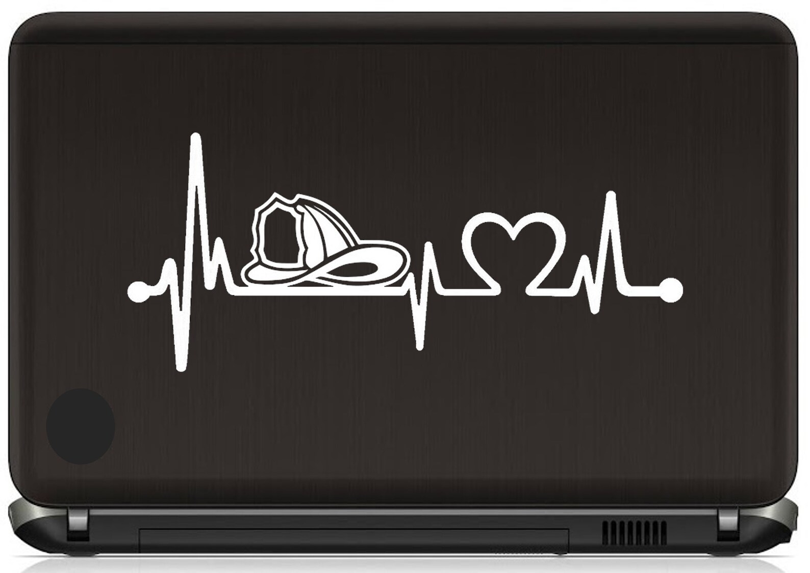 Firefighter Heartbeat Decal | Fireman's Helmet Heartbeat Lifeline ...