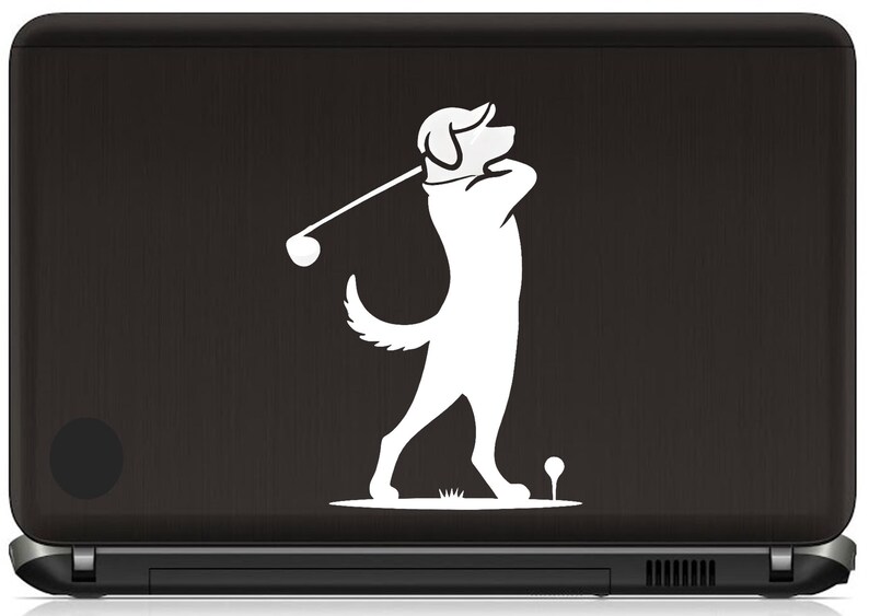 Dog Playing Golf Decal Golfing Dog Golfer Sticker for Car Window - Etsy
