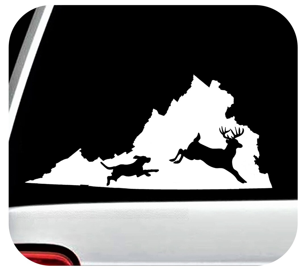 Beagle Chasing Deer in Virginia Decal Sticker for Car Window | Rabbit ...