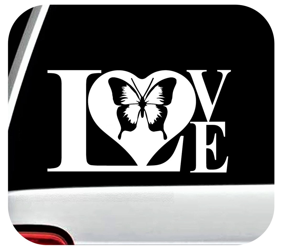 Butterfly Love Heart Decal | Butterfly Stickers | Butterfly Gifts ...