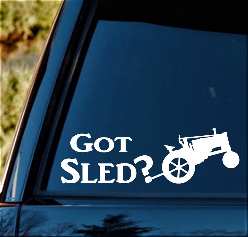 Antique Tractor Pulling Sled Decal Sticker for Truck Window - Etsy