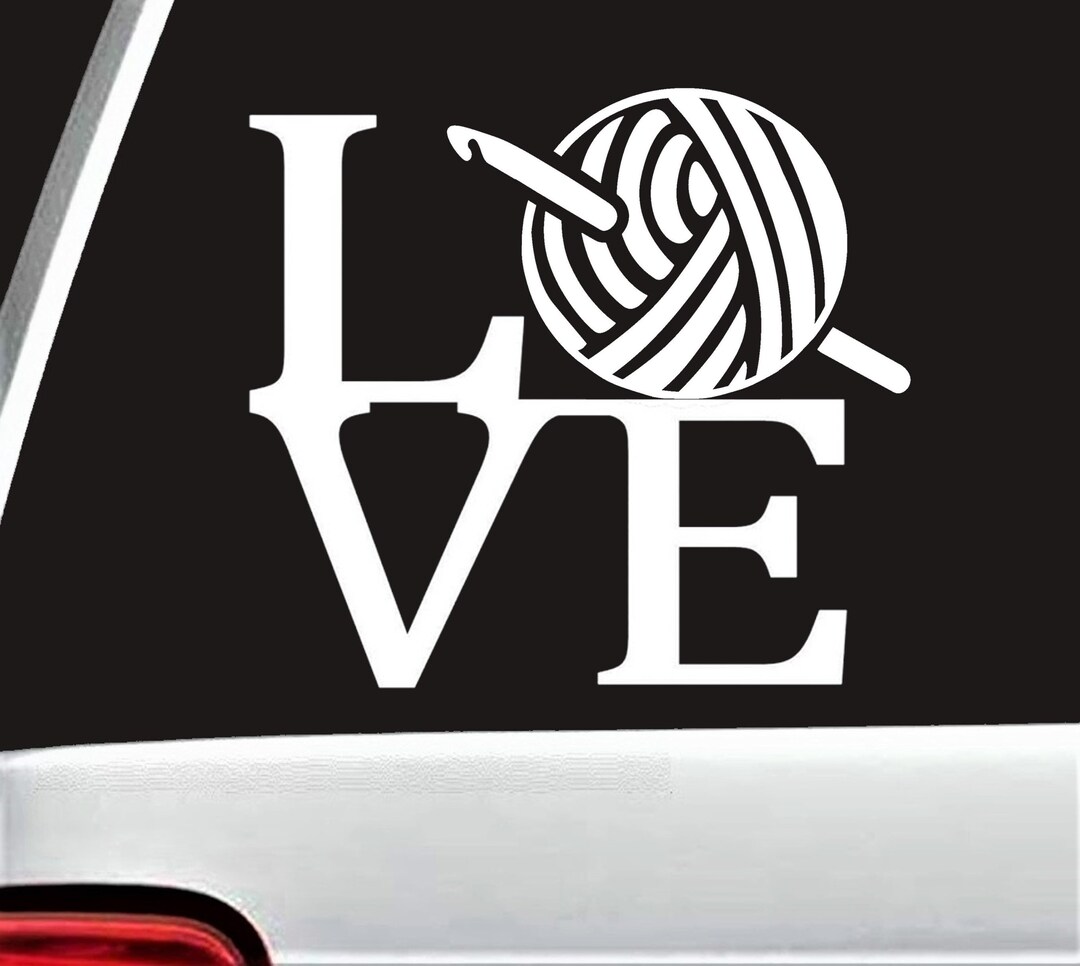 Love to Crochet Decal Sticker | Crochet Hook Yarn Decal Sticker | BG ...