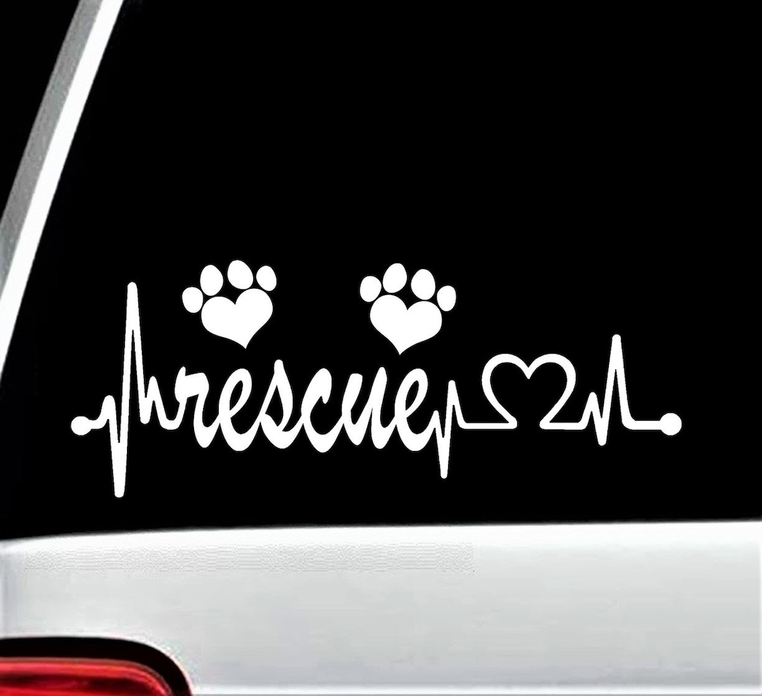 Animal Rescue Heartbeat Lifeline Decal Sticker for Car Window BG 117 - Etsy