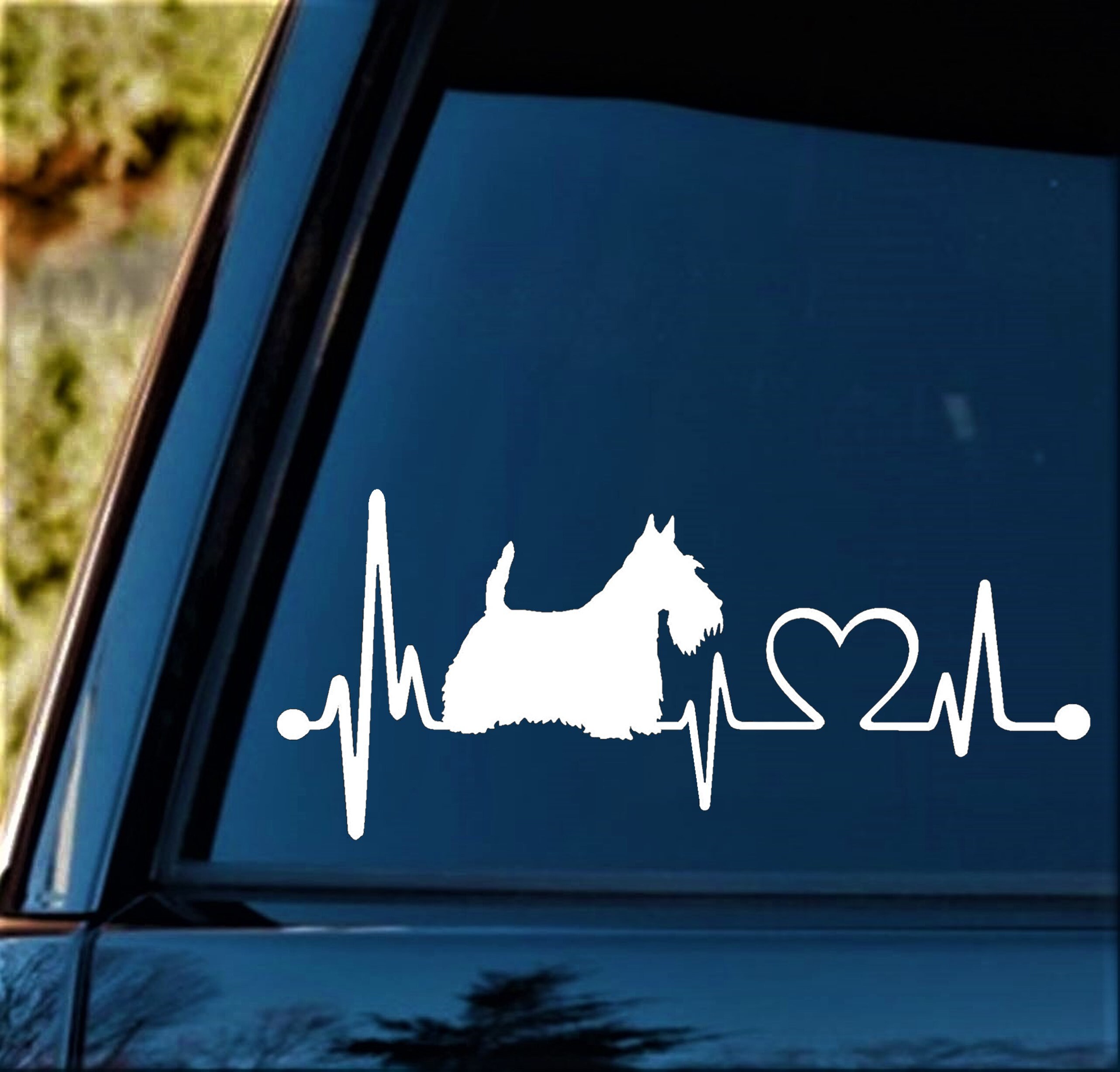 Scottie Scottish Terrier Heartbeat Lifeline Dog Decal Sticker | Scottie ...