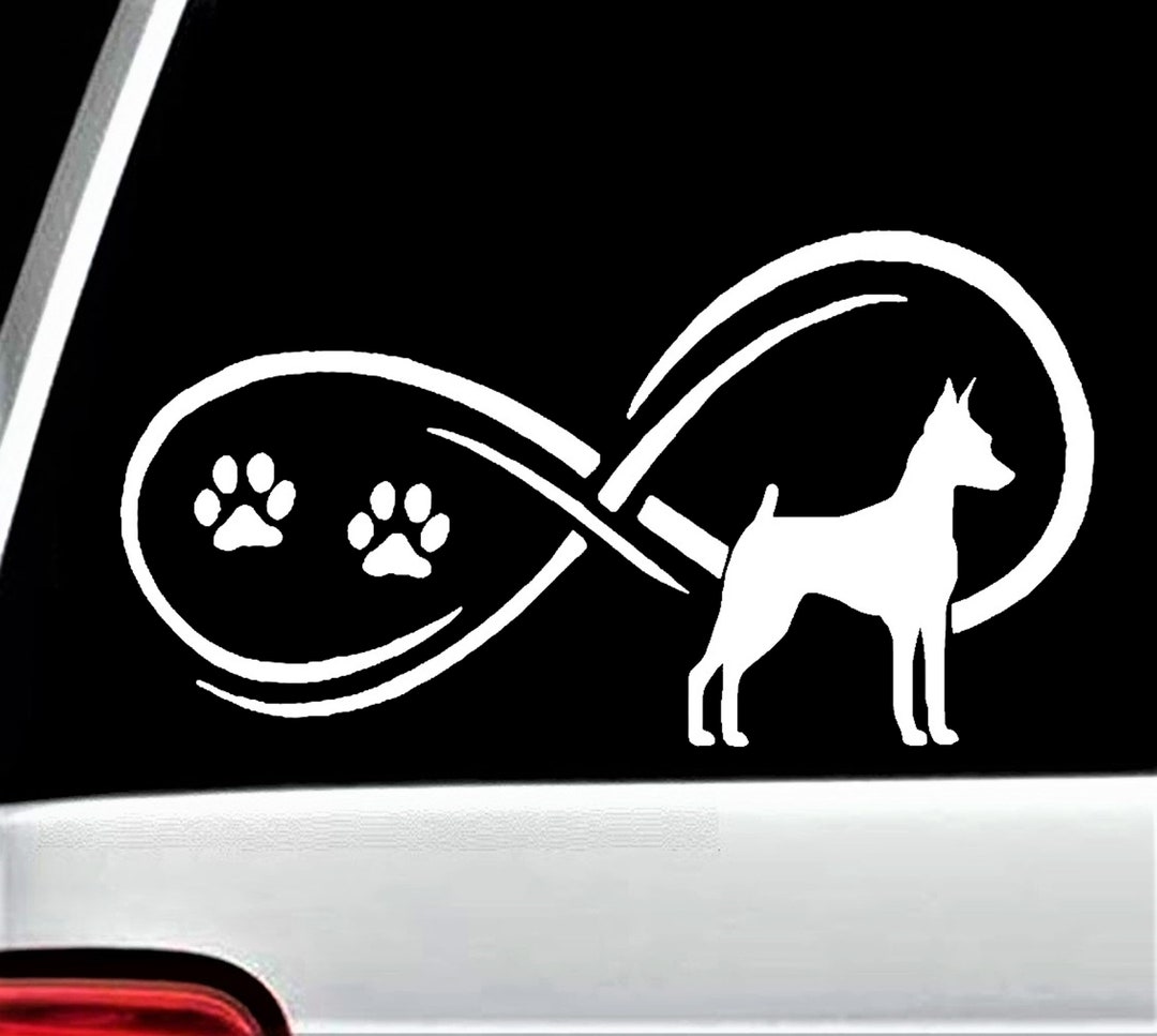 Min Pin Decal for Car | Miniature Pinscher Infinity Dog Decal Sticker ...