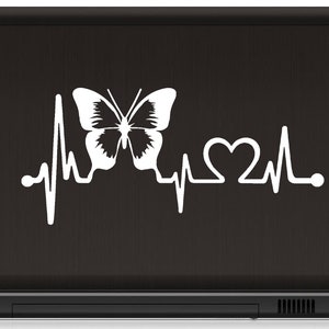 Butterfly Heartbeat Lifeline Monitor Decal | Butterfly Stickers ...