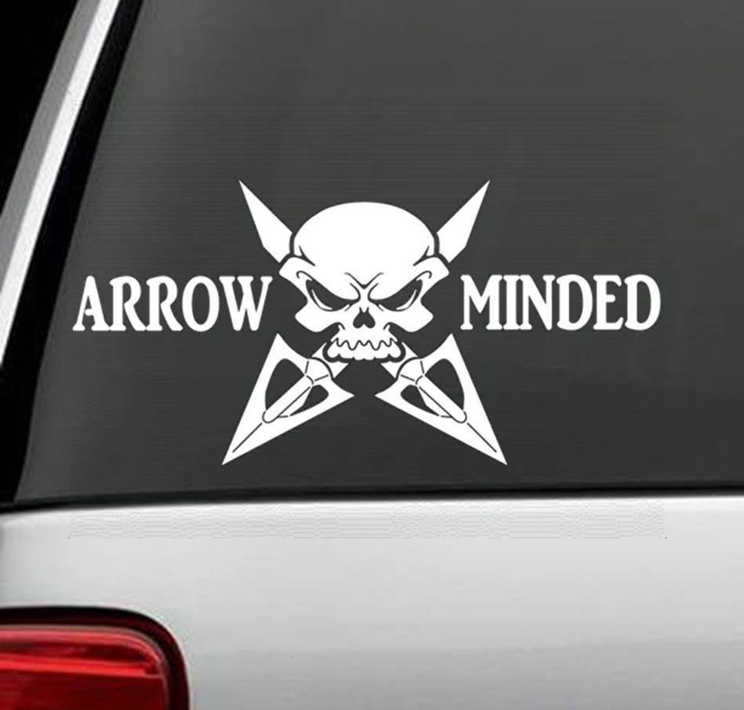 Broadhead Arrow Skull Decal Sticker for Truck Suv Van ATV Compound Bow ...
