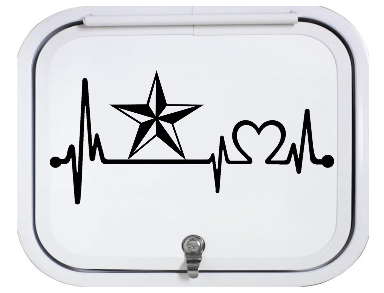 Nautical Star Heartbeat Lifeline Decal Sticker - Etsy