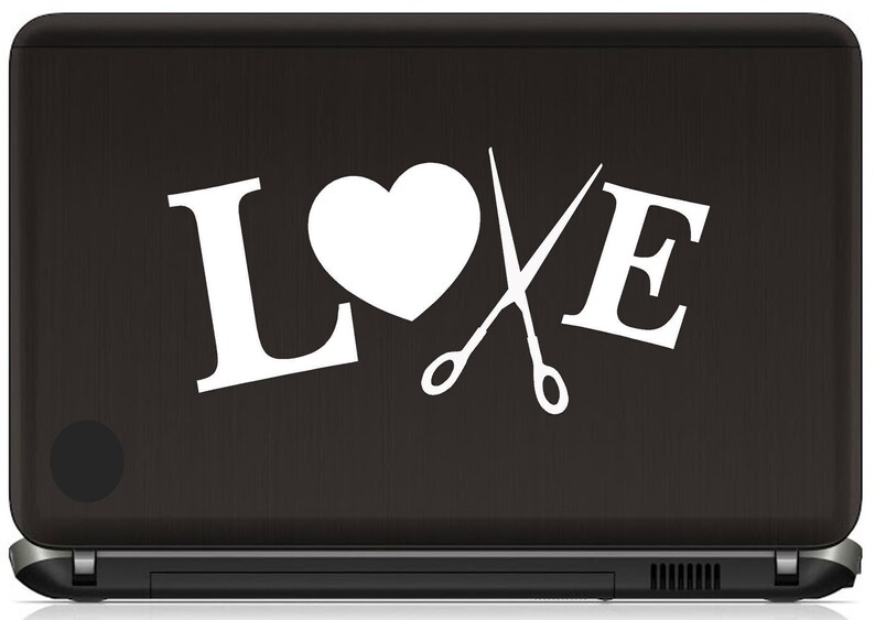 Love Heart Scissors HAIR STYLIST Hairdresser Hairstylist Decal Sticker ...