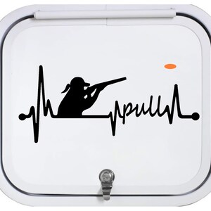 Skeet Sport Trap Shooting Girl or Guy Heartbeat Lifeline Decal Sticker ...