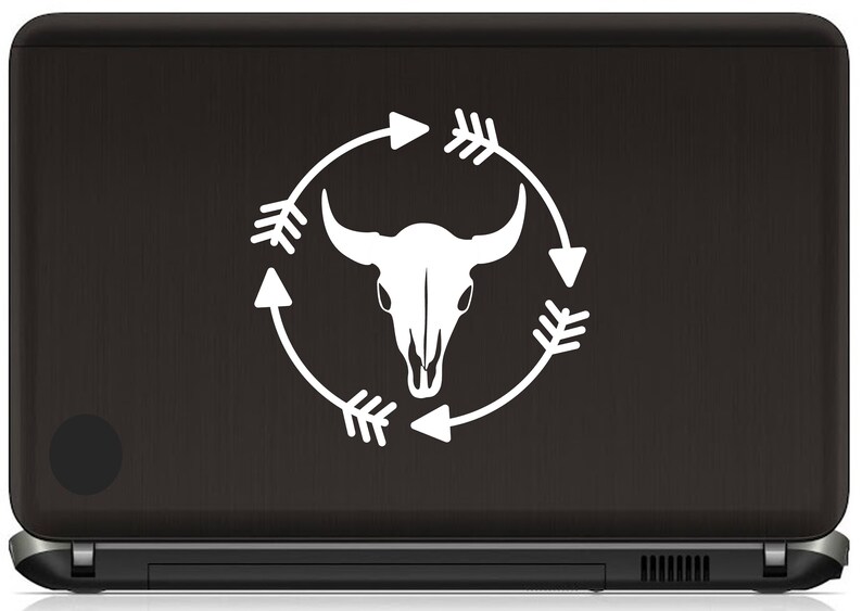Circle Arrow Cow Skull Decal Sticker Southwestern Art Decor - Etsy