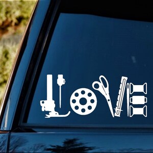 Love to Sew Decal Sticker Set | Sewing Machine Decals for Car Laptop ...