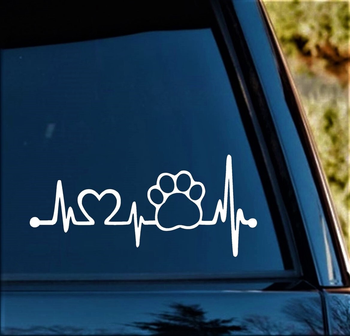 Pet Paw Heartbeat Lifeline Decal Set | Paw Stickers | K1083a - Etsy