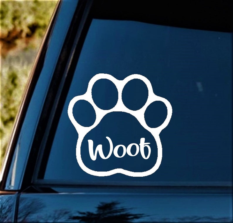 Dog Paw Woof Decal Sticker for Car Window 5 Inch BG 180 - Etsy