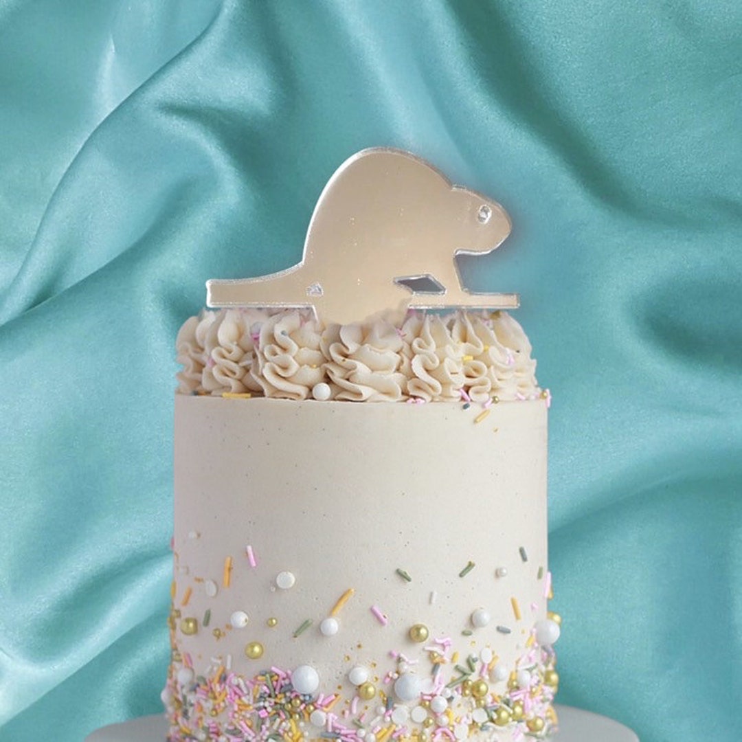 Beaver Cake Topper: Recycled Acrylic, Custom Colors - Etsy