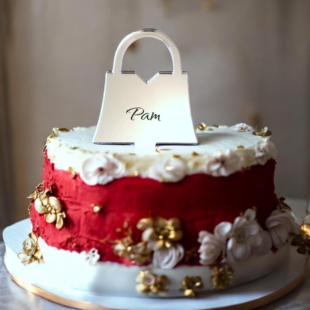 Handbag Cake Toppers: Bespoke Acrylic Cupcake Decorations - Etsy