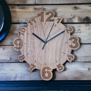Wooden Round Numbered Circle Clocks Silent Sweep Movement, Custom Wood ...