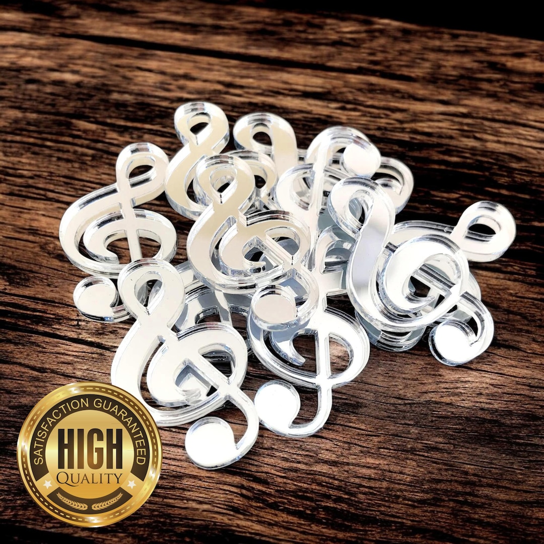 Clef Musical Note Shaped Crafting Mirrors, Custom Colours, Woods, Sizes ...