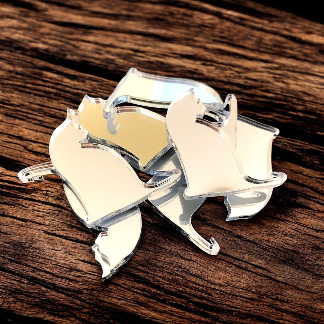 Cat Shaped Shaped Crafting Mirrors, Custom Colours, Woods, Sizes ...