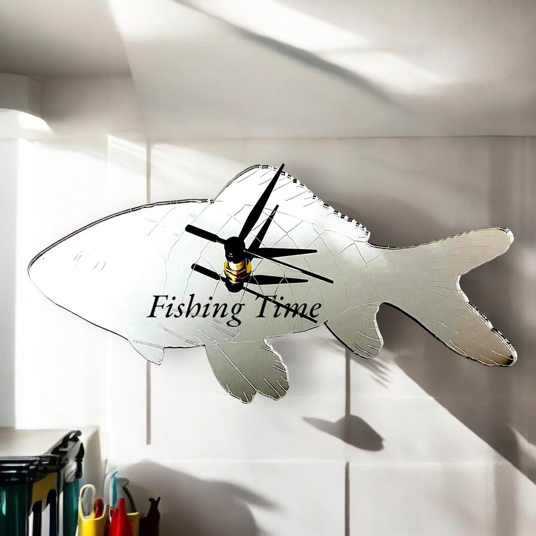 Etched Fish Shaped Clocks - Custom Colours & Woods, Sizes and ...