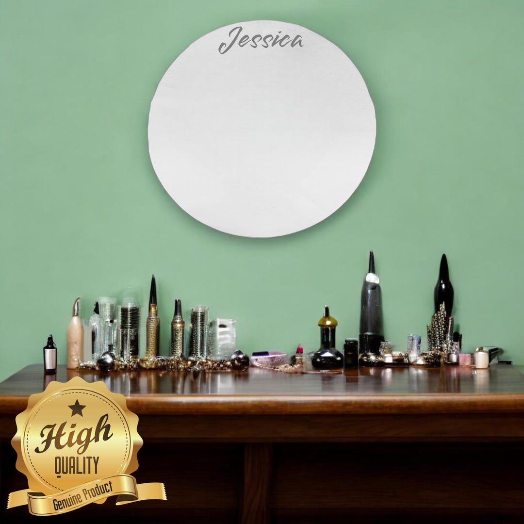 Round Circle Shaped Mirrors With White Backing & Hooks, Bespoke Shapes ...