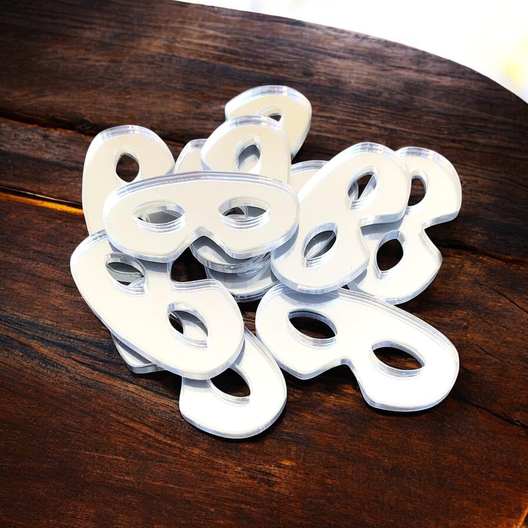 Mask Shaped Acrylic Crafting Mirrors: Custom Colors & Sizes, Pack of 10 ...