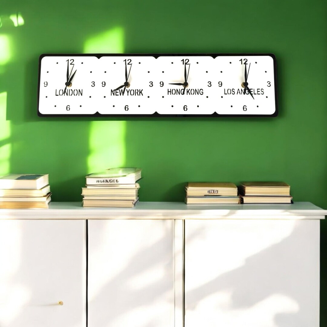 Custom Four Time Zone Clock: Family, Friends, or Place Names - Etsy