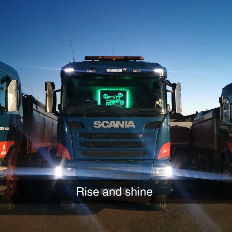 Custom Mirrored Back Lit Truck / Cab Sign: Personalized Name, Phrase ...