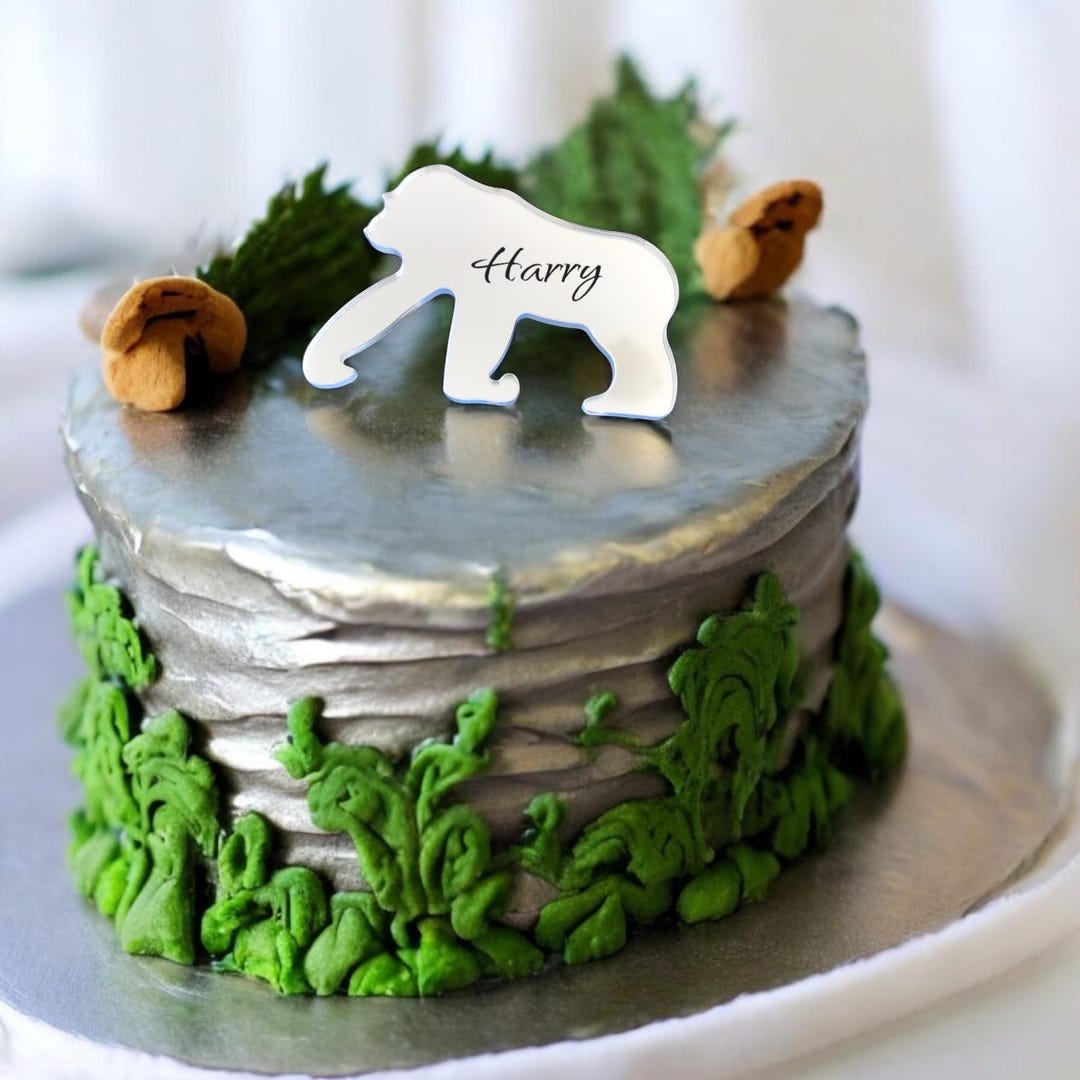 Gorilla Cake Toppers: Custom Acrylic Cupcake Decorations - Etsy