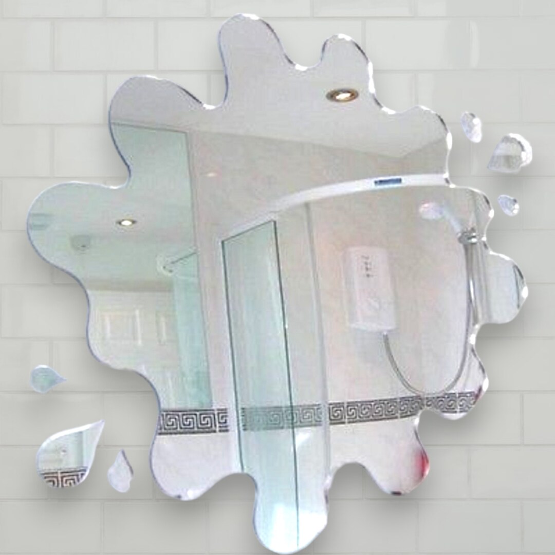 Puddle Shaped Mirrors With Six Splashes Bespoke Sizes and Engraving ...
