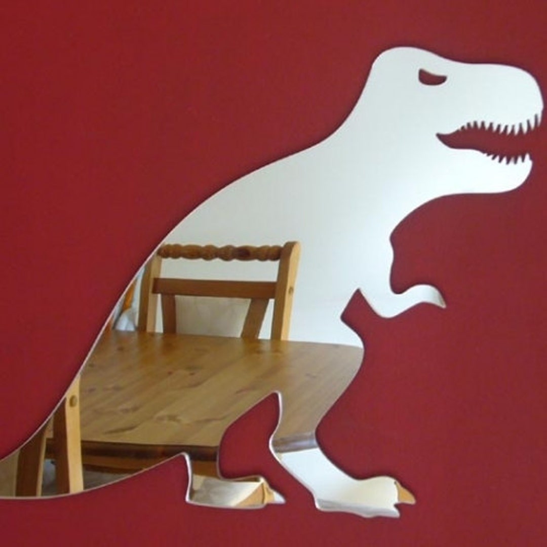 Dinosaur Mirror T-rex Mirror, Custom Size, Shape, Colour and Engraving ...