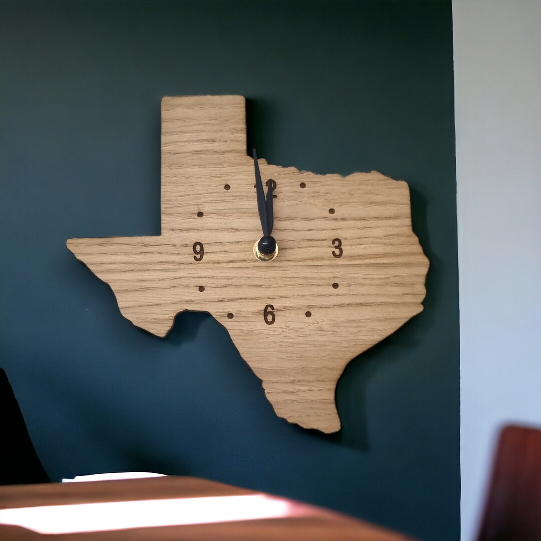 Wooden Custom Any Country Shaped Clocks Silent Sweep Movement, Custom ...