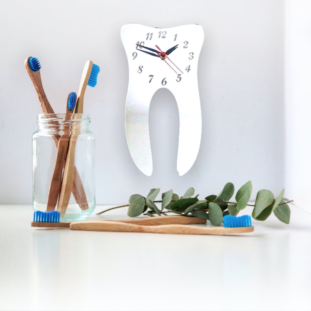 Tooth Shaped Clocks Many Colour Mirrors and Solid Colour Choices ...