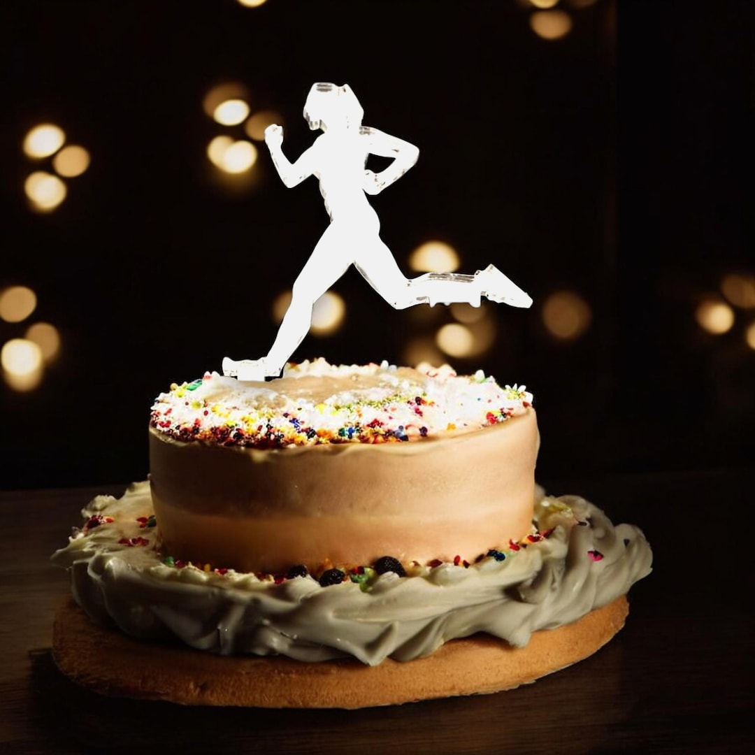 Marathon Lady Runner Cake Toppers - Custom Colours, Sizes, Engravings ...