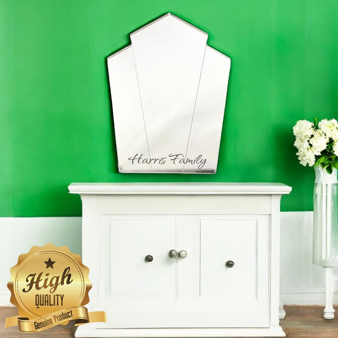 Art Deco Pentagon Fan Shaped Mirrors With White Backing & Hooks ...