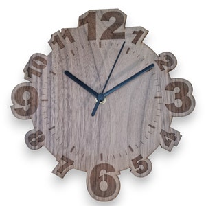 Wooden Round Numbered Circle Clocks Silent Sweep Movement, Custom Wood ...