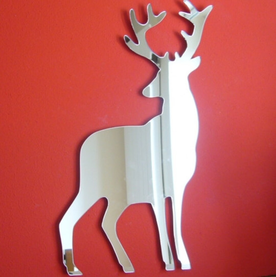Stag Shaped Mirror stag Looking Behind, Bespoke Shapes Made - Etsy UK