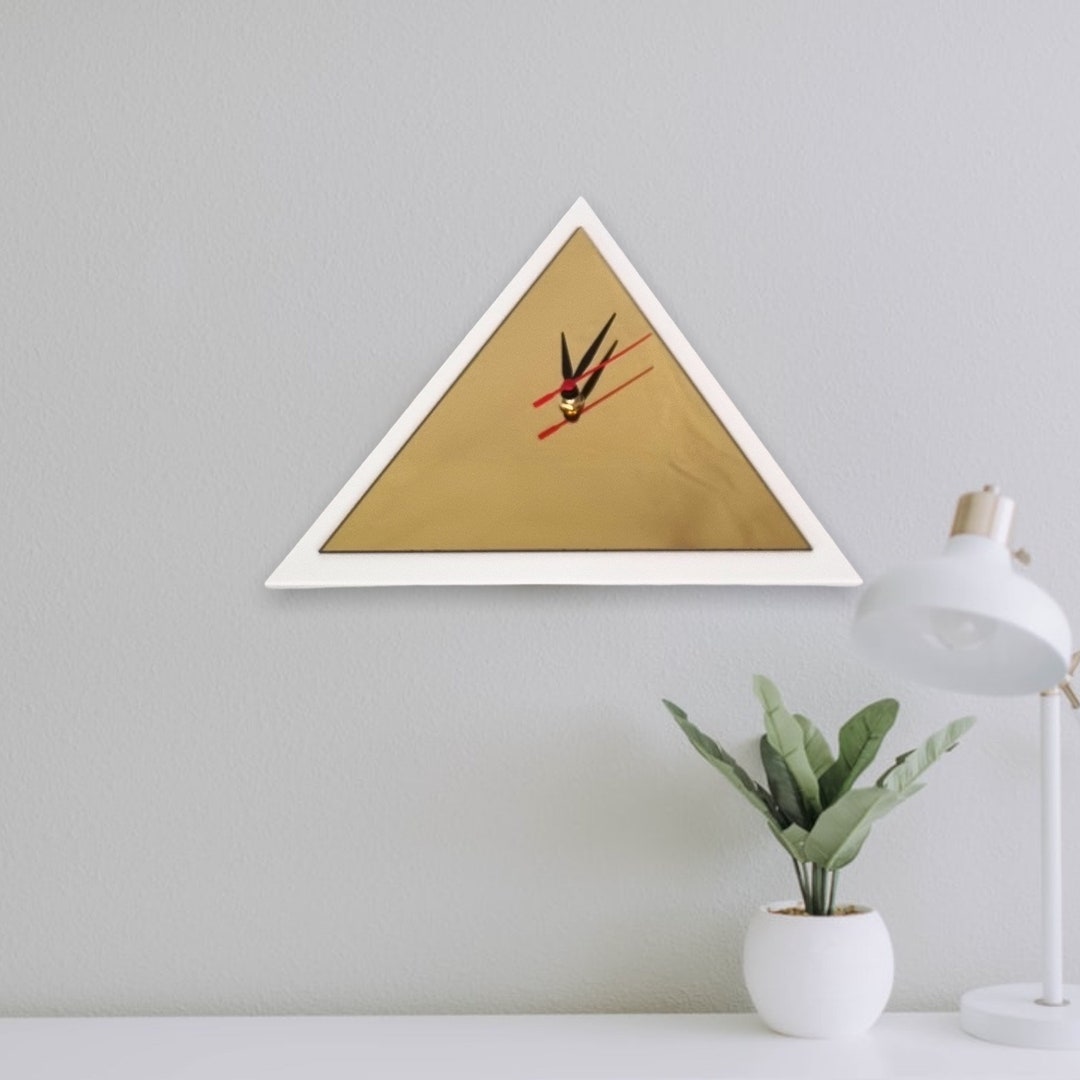 Triangle Shaped Clocks Two Colour Clock, Many Colou Choices ...
