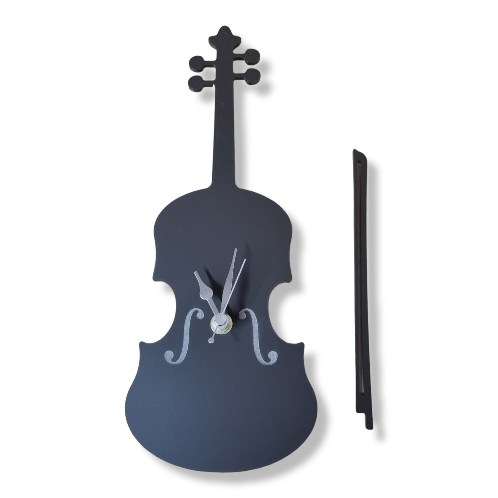 Violin Shaped Clocks - Custom Colours and Woods. Engraving and Bespoke ...