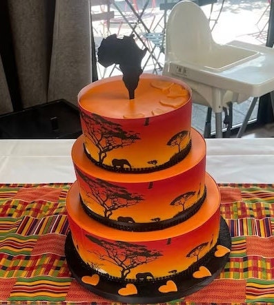 Africa Map Shaped Cake Toppers & Cup Cake Toppers - Several Colour ...