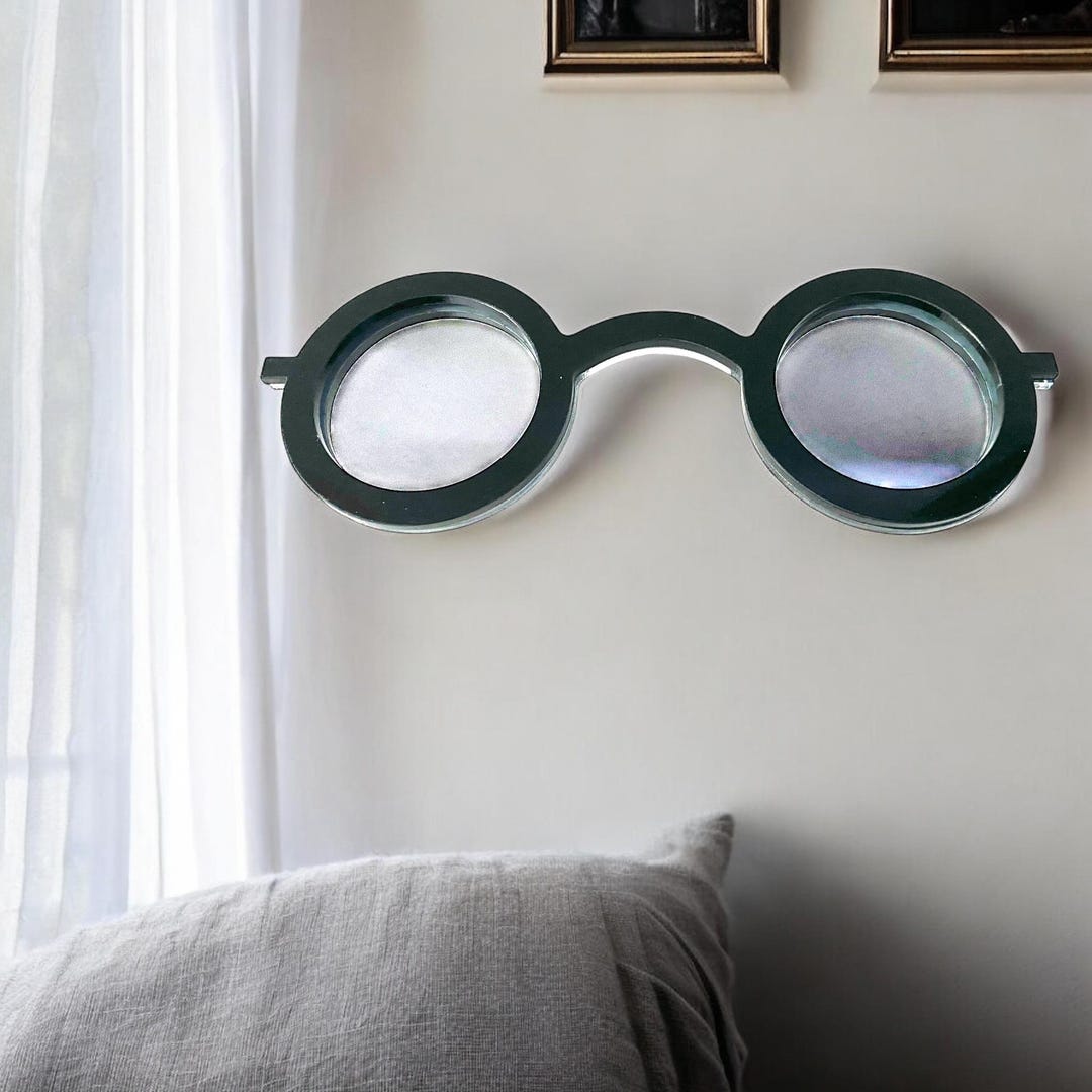 Round Glasses Wall Mirrors With Hooks, Custom Colours, Sizes, Shapes - Etsy